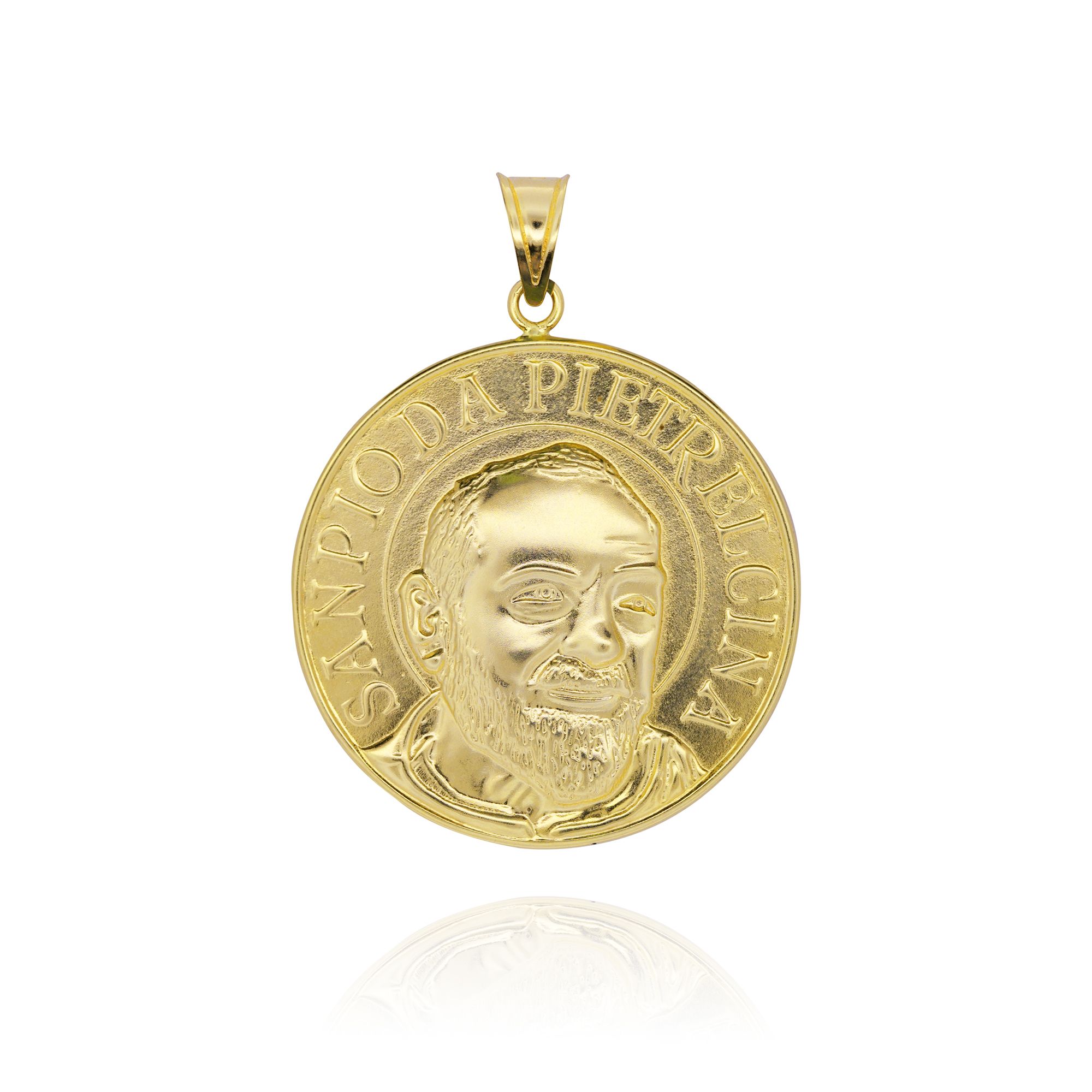 Jhaena Jewels - Back to Back Gold Religious Pendants Padre Pio